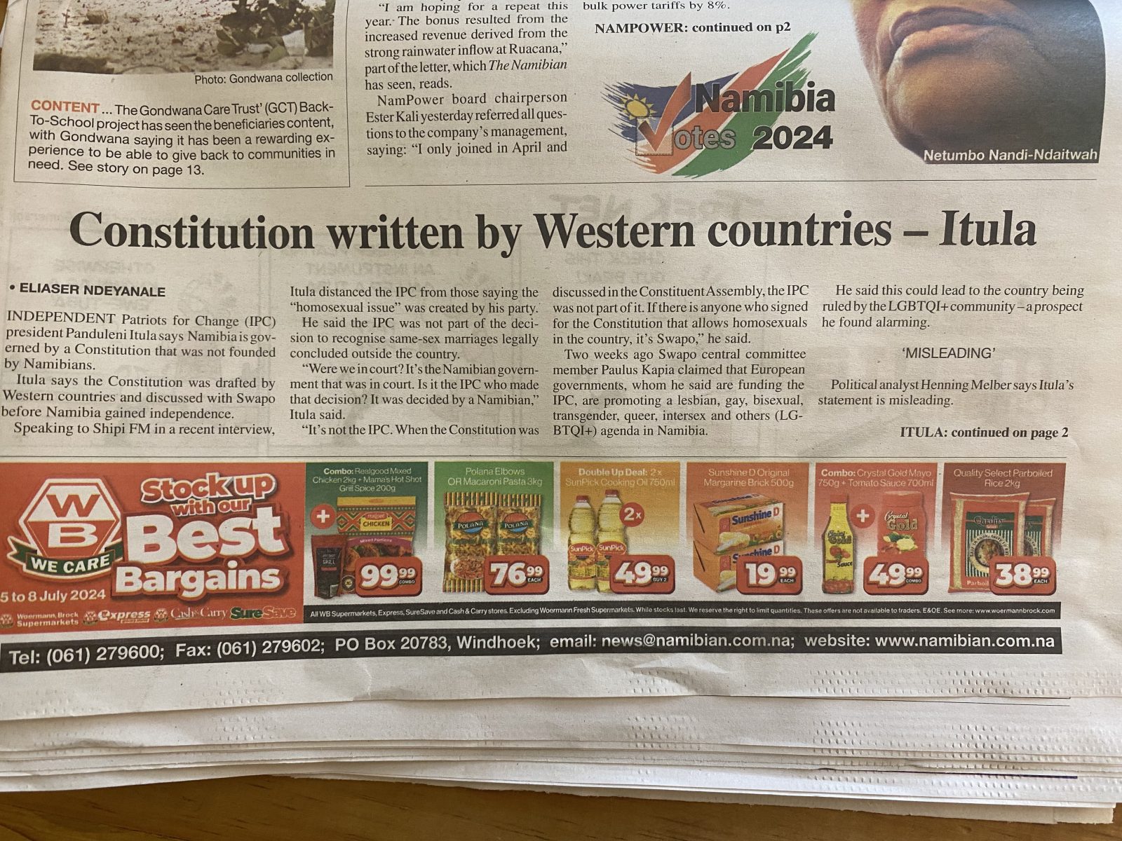 No, the constitution was not ‘written by Western countries’ - Namibia ...
